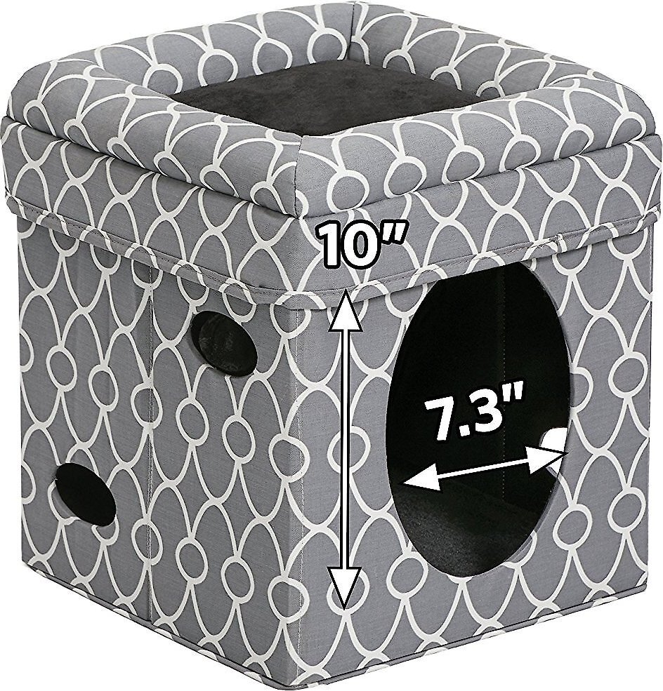 MIDWEST Curious Cube Cat Condo, Geometric Gray - Chewy.com