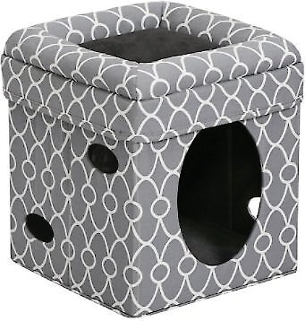 MIDWEST Curious Cube Cat Condo, Geometric Gray - Chewy.com