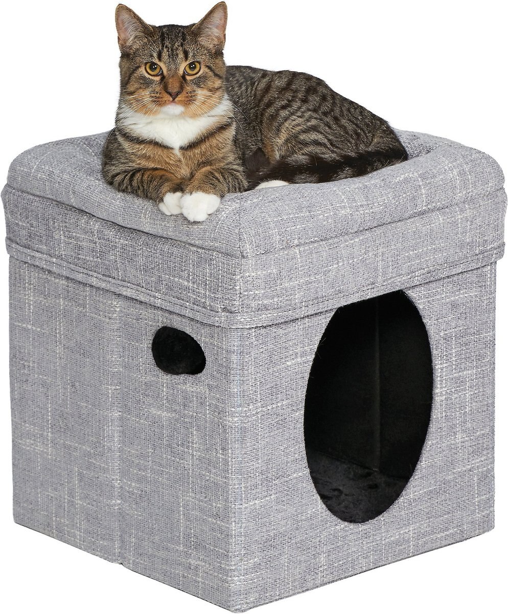 MIDWEST Curious Cube Cat Condo, Silver - Chewy.com
