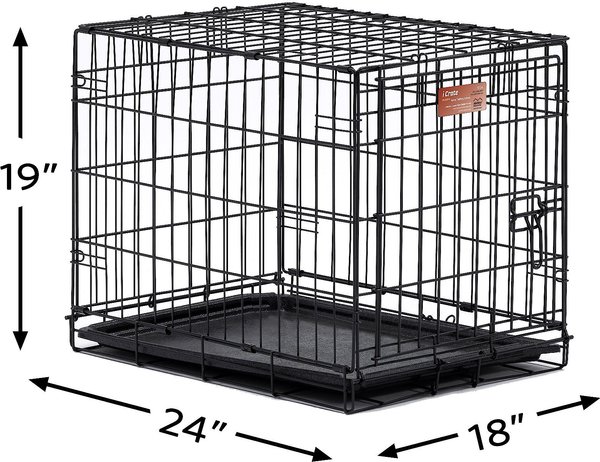 MIDWEST iCrate Fold & Carry Single Door Collapsible Wire Dog Crate, 24 ...