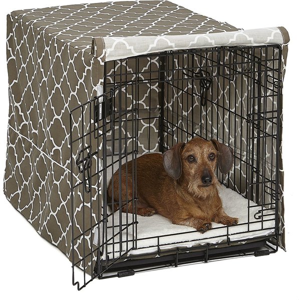 MIDWEST Quiet Time Crate Cover, Brown Geometric, 30-in - Chewy.com