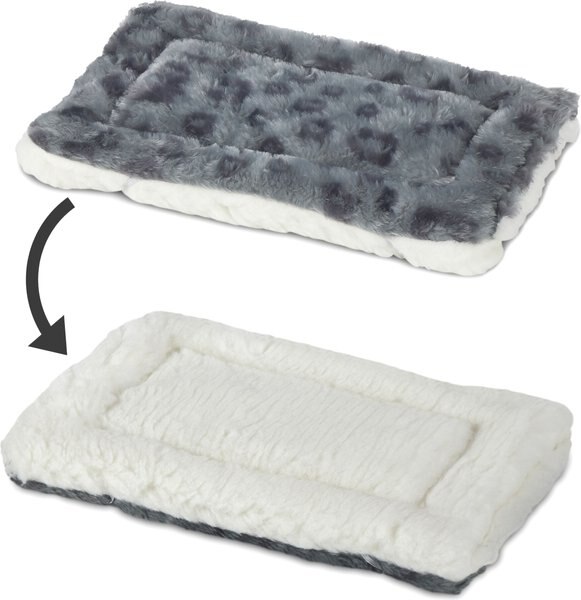 MIDWEST Quiet Time Fleece Reversible Dog Crate Mat, Gray Spotted Print, 18-in - Chewy.com
