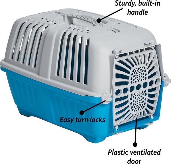 MIDWEST Spree Hard-Sided Dog & Cat Kennel, Blue, 19-in - Chewy.com