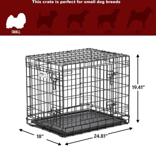MIDWEST Ultima Pro Double Door Collapsible Wire Dog Crate, 24 inch ...