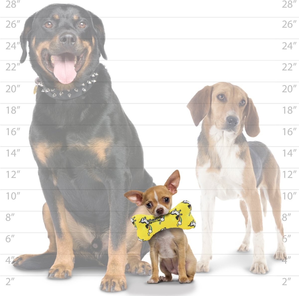 MIGHTY Bone Squeaky Plush Dog Toy, Yellow - Chewy.com