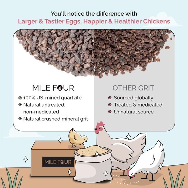 MILE FOUR Chicken Grit Digestive Poultry Supplement, 50-lb bag - Chewy.com
