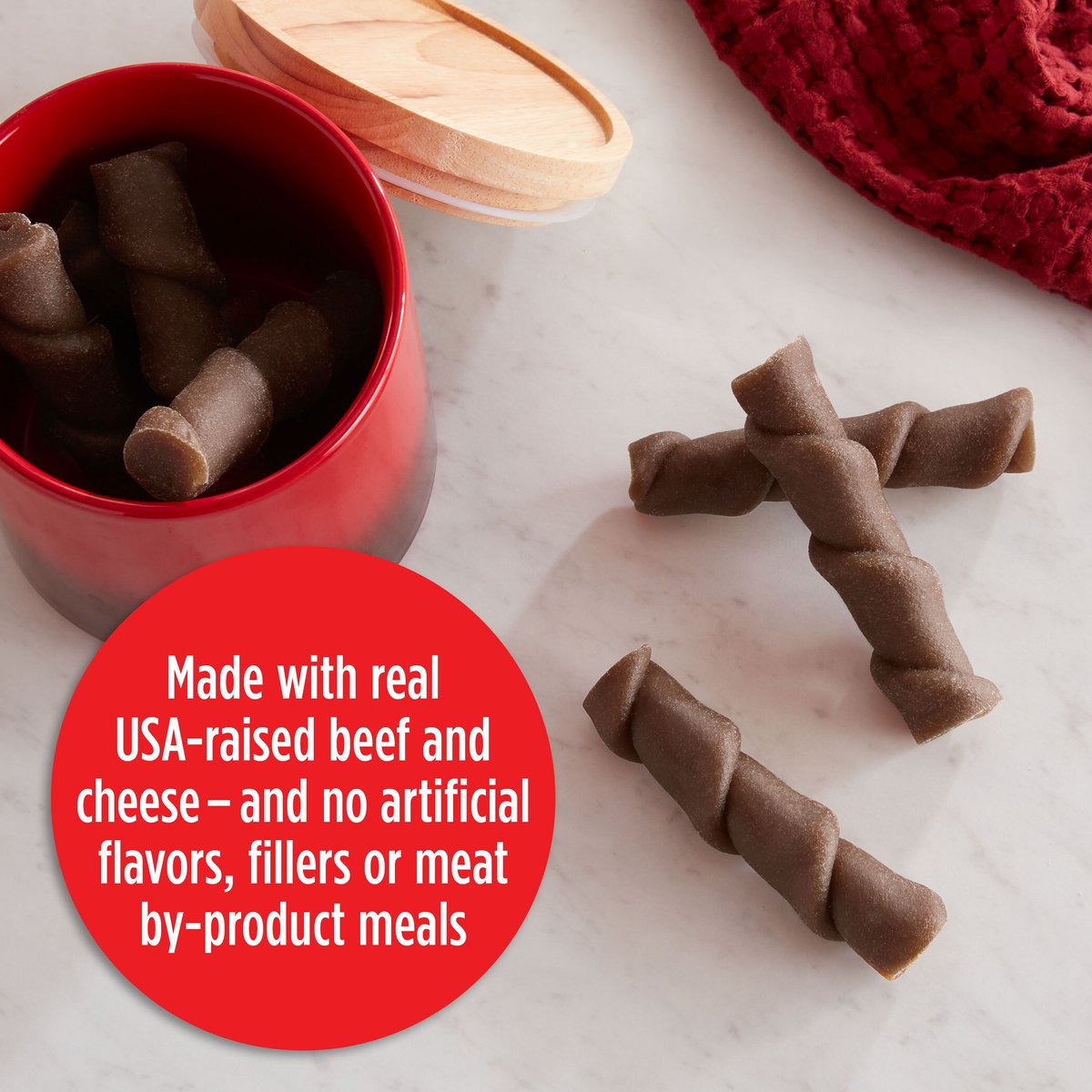 MILK-BONE Flavor Rolls Beefy Cheesy, Yes Please-y! Rawhide Free with ...