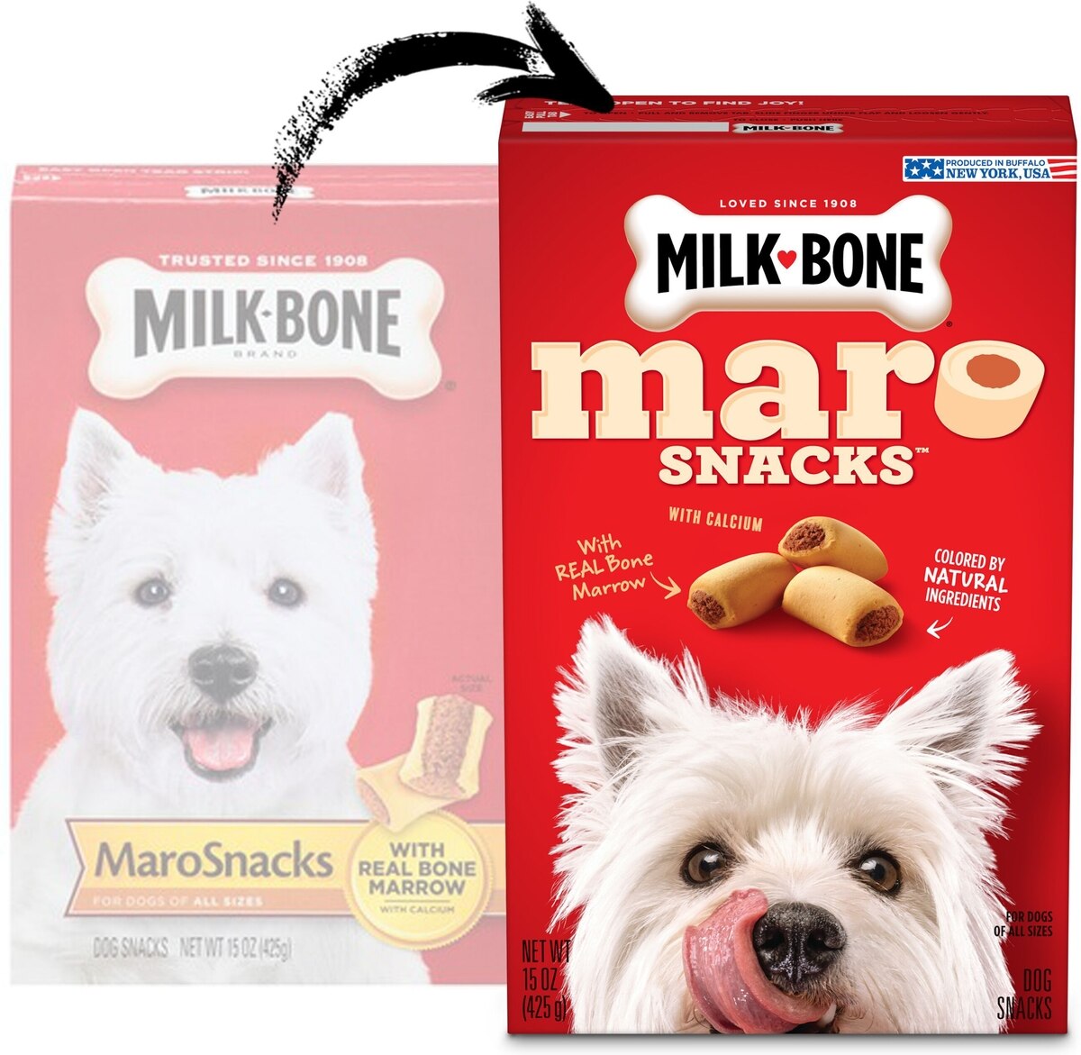 MILK-BONE MaroSnacks Real Bone Marrow Dog Treats, 15-oz bag, case of 6 ...