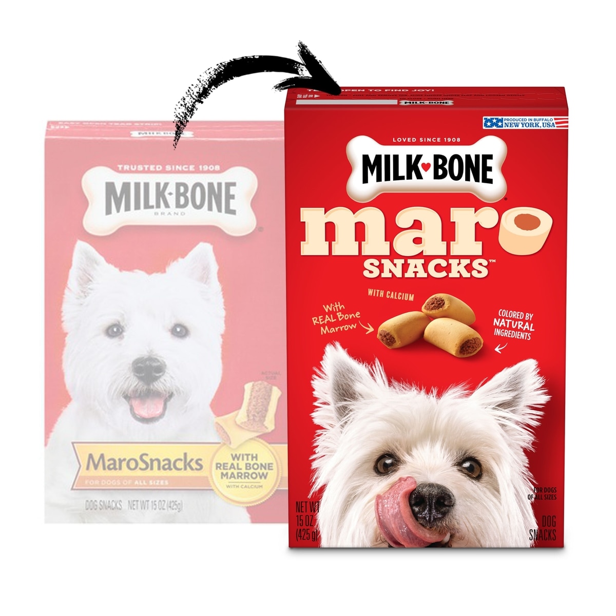 MILK-BONE MaroSnacks Real Bone Marrow Dog Treats, 15-oz bag, case of 6 ...