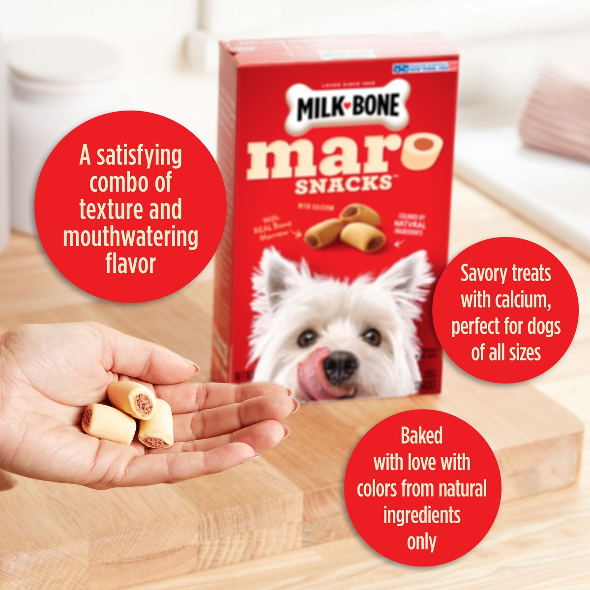 MILK-BONE MaroSnacks Real Bone Marrow Dog Treats, 15-oz bag, case of 6 ...