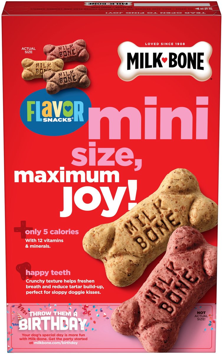 MILK-BONE Mini's Flavor Snacks Beef, Chicken & Bacon Flavored Biscuit ...