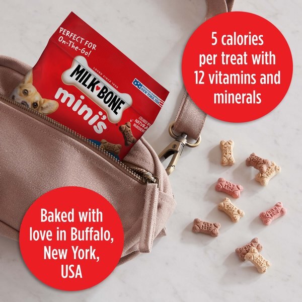MILK-BONE Mini's Flavor Snacks Beef, Chicken & Bacon Flavored Biscuit ...