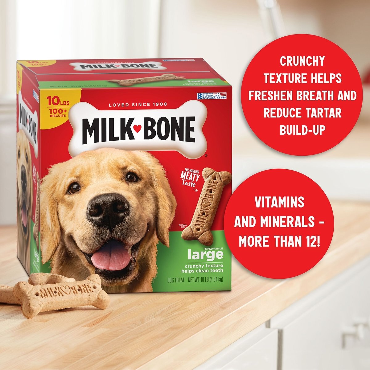MILK-BONE Original Large Biscuit Dog Treats, 10-lb box - Chewy.com