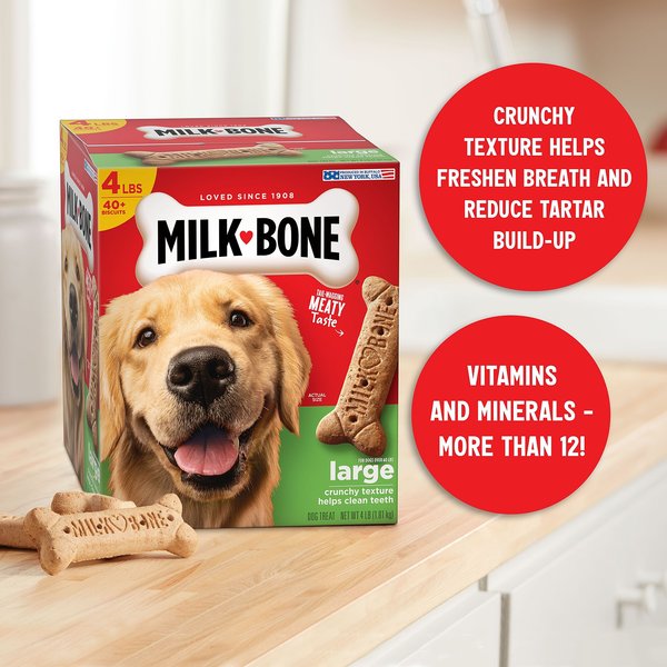MILK-BONE Original Large Biscuit Dog Treats, 4-lb box, bundle of 2 ...