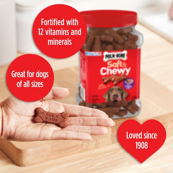 MILK-BONE Soft & Chewy Beef & Filet Mignon Recipe Dog Treats, 5.6-oz ...