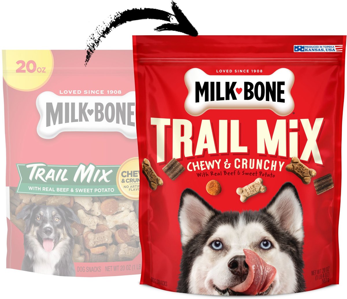 MILK-BONE Trail Mix with Real Beef & Sweet Potato Chewy & Crunchy Dog ...