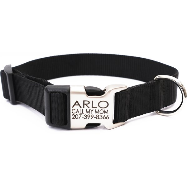 MIMI GREEN Personalized Nylon with Metal Hybrid Buckle Dog Collar ...