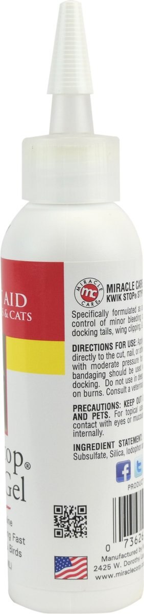 Out of Stock - MIRACLE CARE Kwik Stop Styptic Gel for Dogs & Cats, 4-oz ...