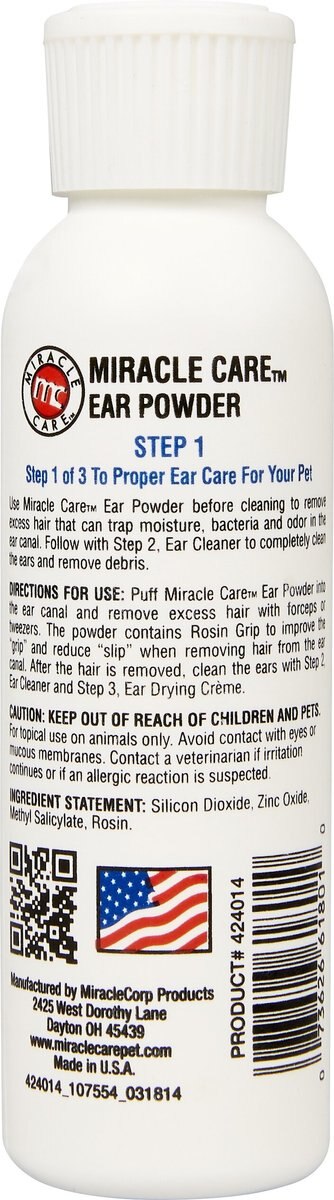 MIRACLE CARE Step 1 Ear Care, Ear Powder for Dogs & Cats, 12-g bottle ...