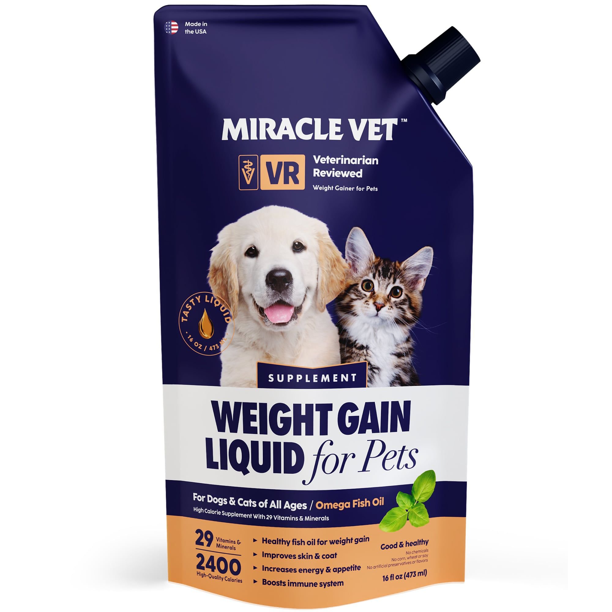 Questions and Answers about MIRACLE VET High Calorie Weight Gain Liquid ...
