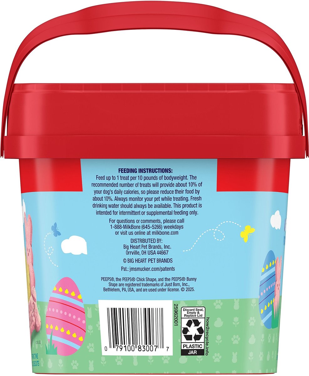 MILK-BONE PEEPS Artificially Marshmallow Flavored Dog Treats, 22-oz pail - Chewy.com