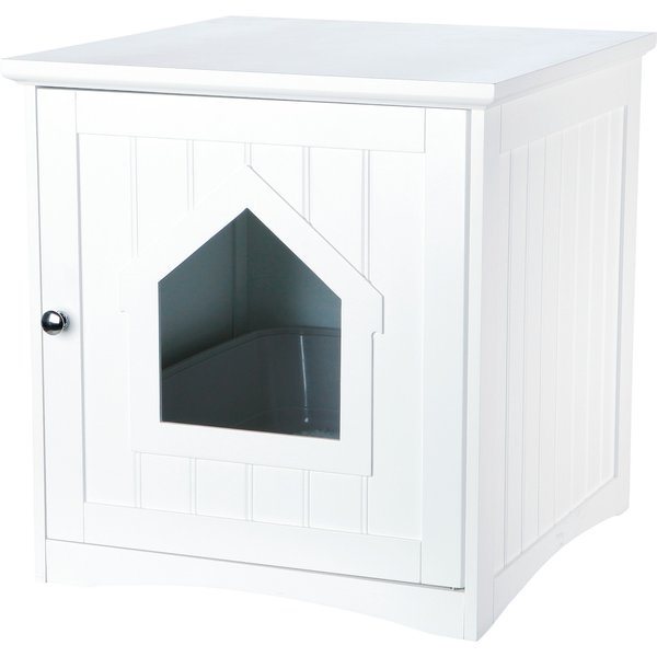 TRIXIE Wooden Cat Home & Litter Box Cover, White - Chewy.com
