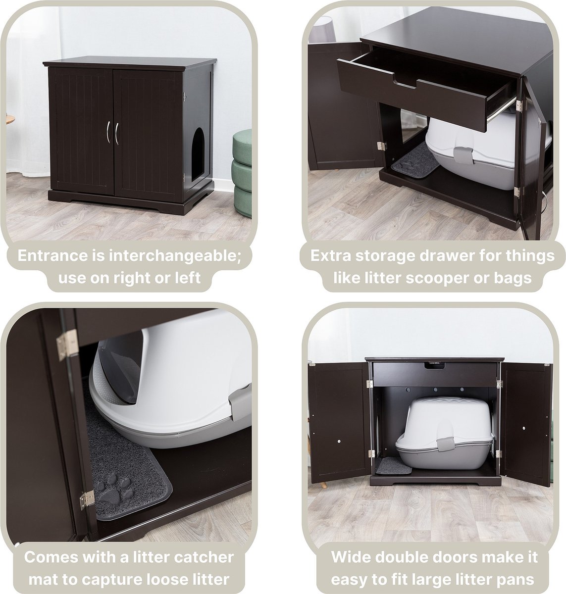 Discontinued - TRIXIE Wooden Cat Litter Box Enclosure, X-Large ...