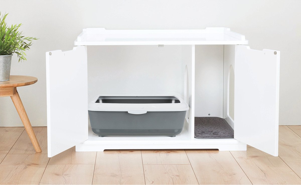 Temporarily Unavailable - TRIXIE Wooden Cat Litter Box Enclosure, X ...