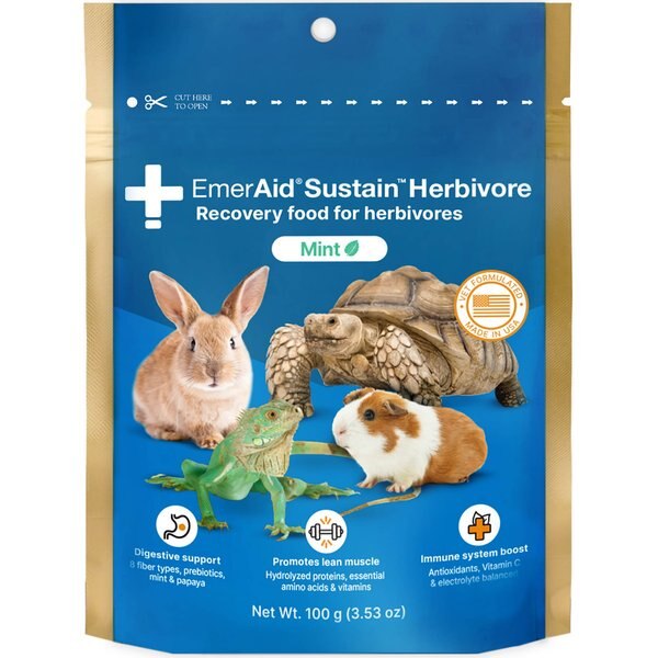 LAFEBER EmerAid Sustain Herbivore Mint Recovery Food, 100-gram bag ...