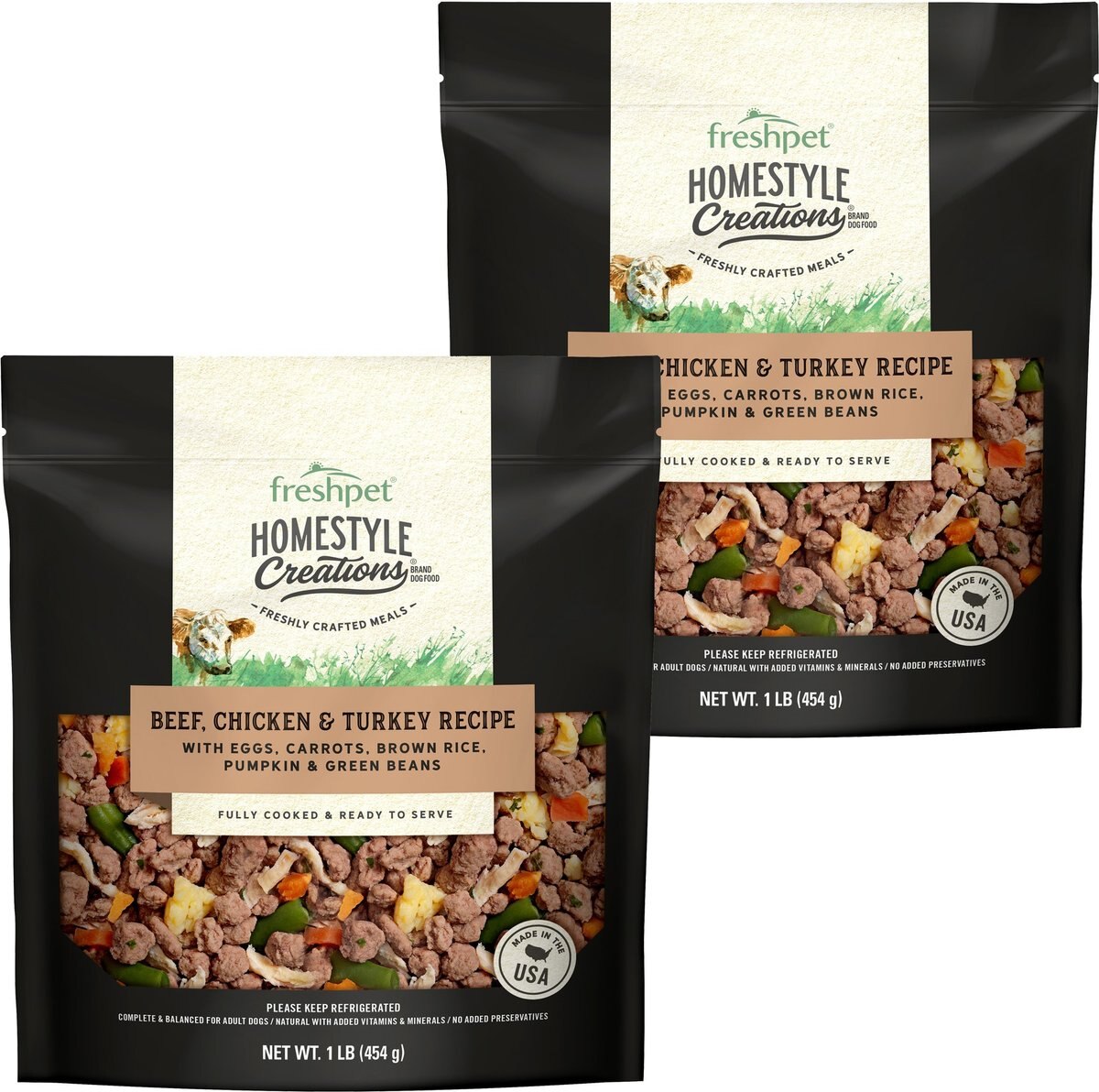 FRESHPET Homestyle Creations Fresh Beef, Chicken & Turkey Recipe Dog ...