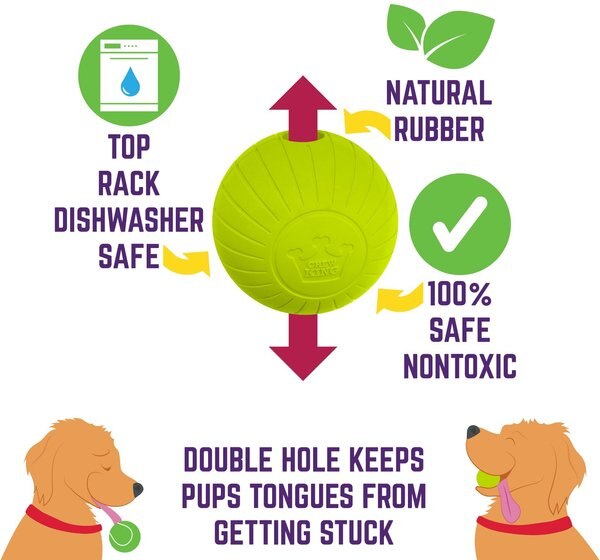 CHEW KING by Mammoth Supreme Rubber Ball Large Breeds Dog Chew Toy ...