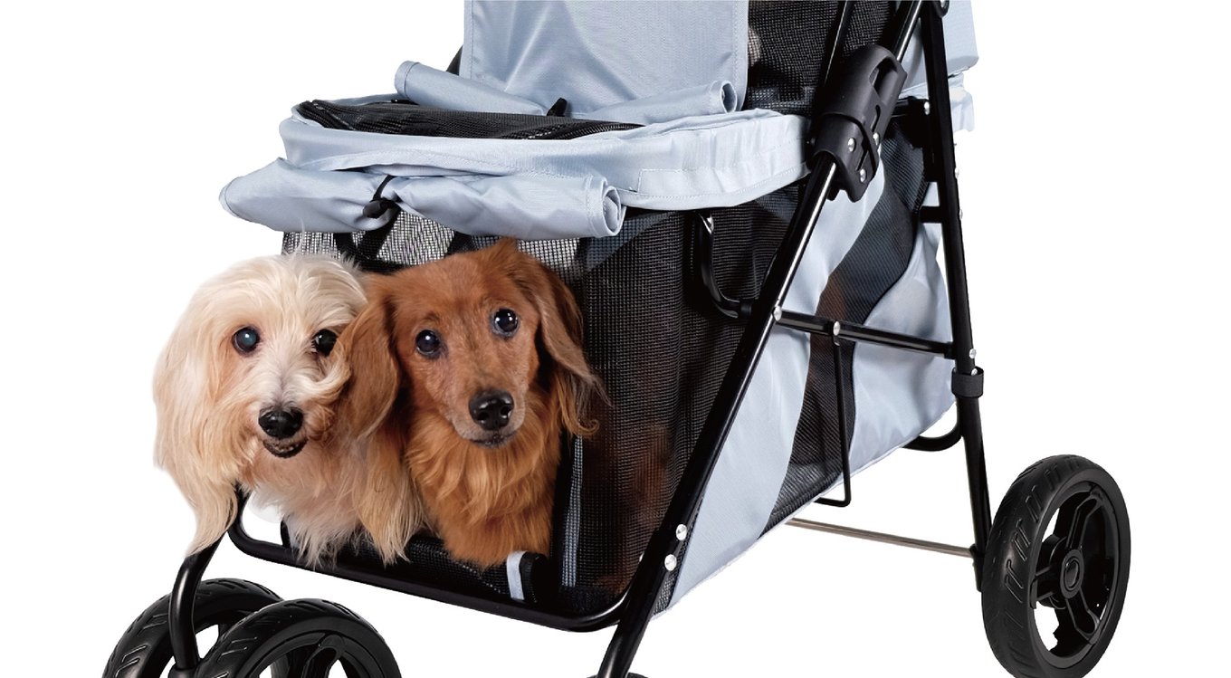 IBIYAYA Double Decker Bus Dog & Cat Stroller, Silver/Gray - Chewy.com