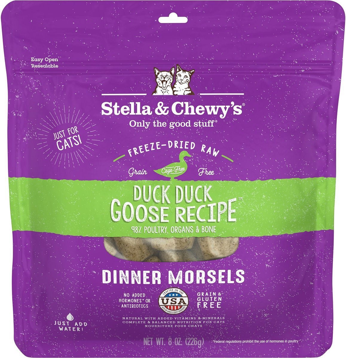 STELLA & CHEWY'S Duck Duck Goose Dinner Morsels Freeze-Dried Raw Cat ...