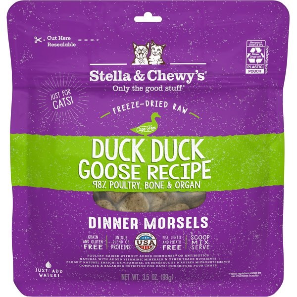 STELLA & CHEWY'S Duck Duck Goose Dinner Morsels Freeze-Dried Raw Cat ...