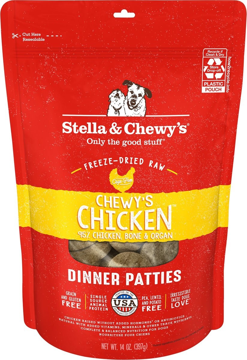 STELLA & CHEWY'S Chewy's Chicken Dinner Patties Freeze-Dried Raw Dog ...