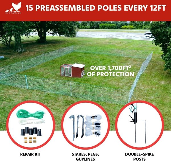 RENTACOOP Poultry Netting Electric Poultry Fence, 42-in x 168-ft roll ...