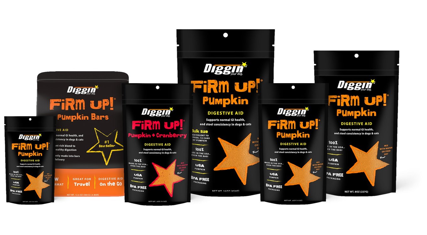 DIGGIN' YOUR DOG Firm Up! Pumpkin Digestive Aid Powder Supplement for ...