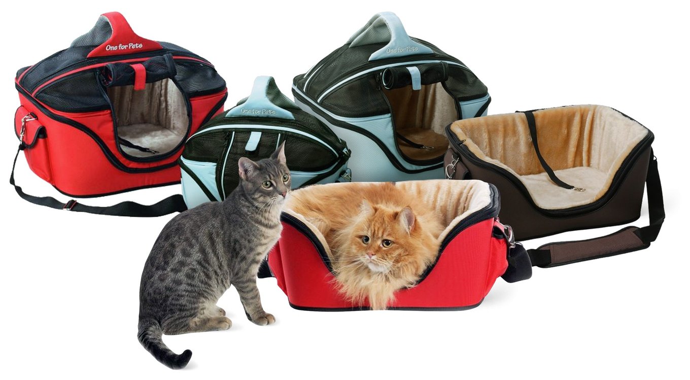 ONE FOR PETS The Deluxe Cozy Dog & Cat Carrier, Powder Blue, Mini ...