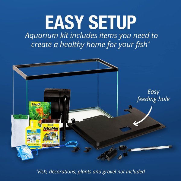 TETRA Complete Tropical Fish Aquarium Kit with LED Lighting, 10-gal ...