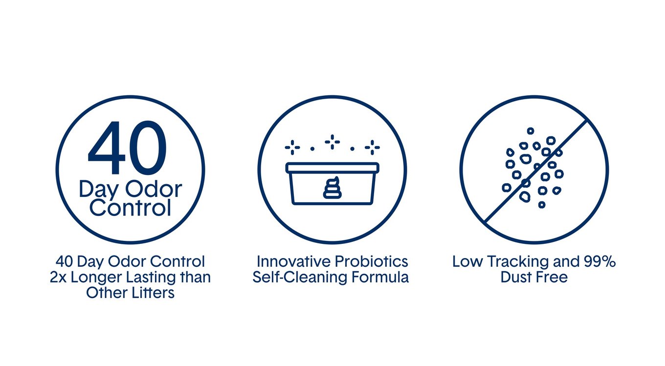 BOXIECAT Self-Cleaning Probiotic Clumping Clay Cat & Kitty Litter, 40 ...