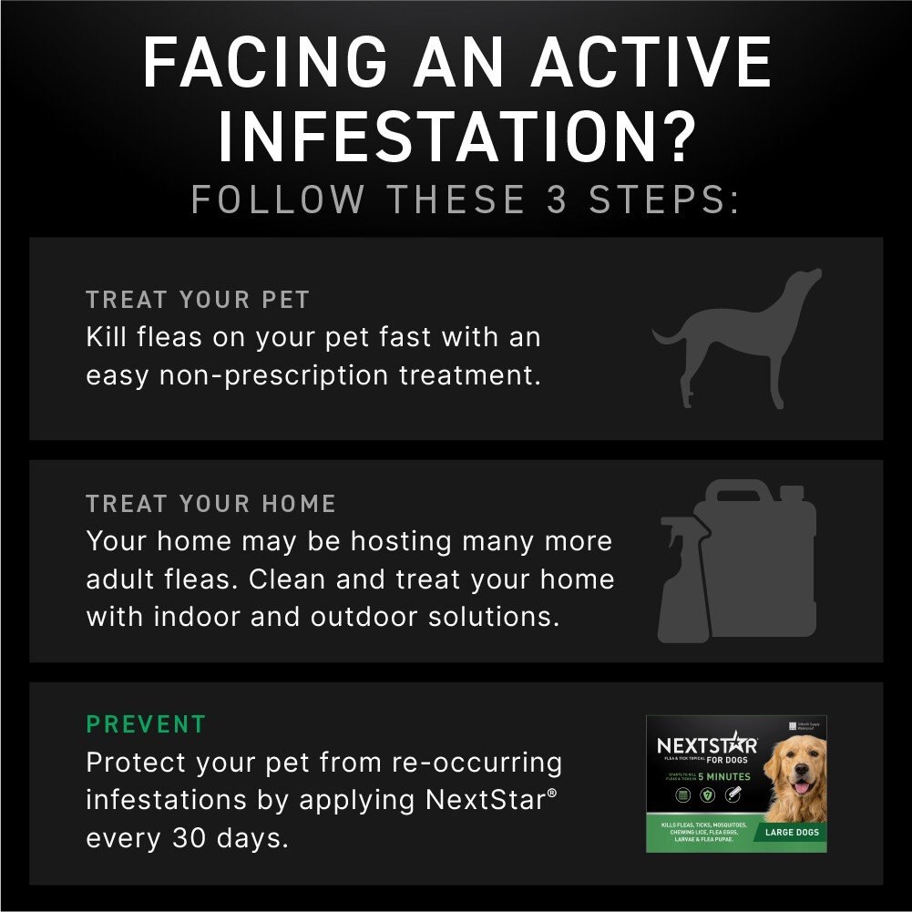 NEXTSTAR Flea & Tick Topical Treatment for Large Dogs, 45-88 lbs, 9 ...