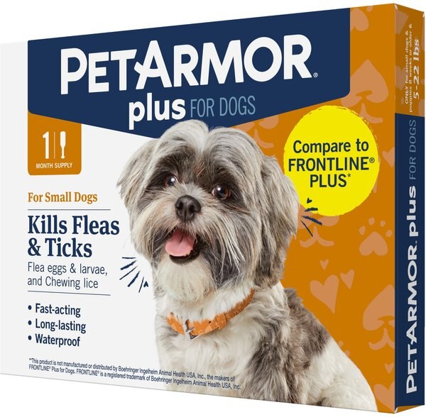 PETARMOR Plus Flea & Tick Spot Treatment for Dogs, 5-22 lbs, 1 count ...