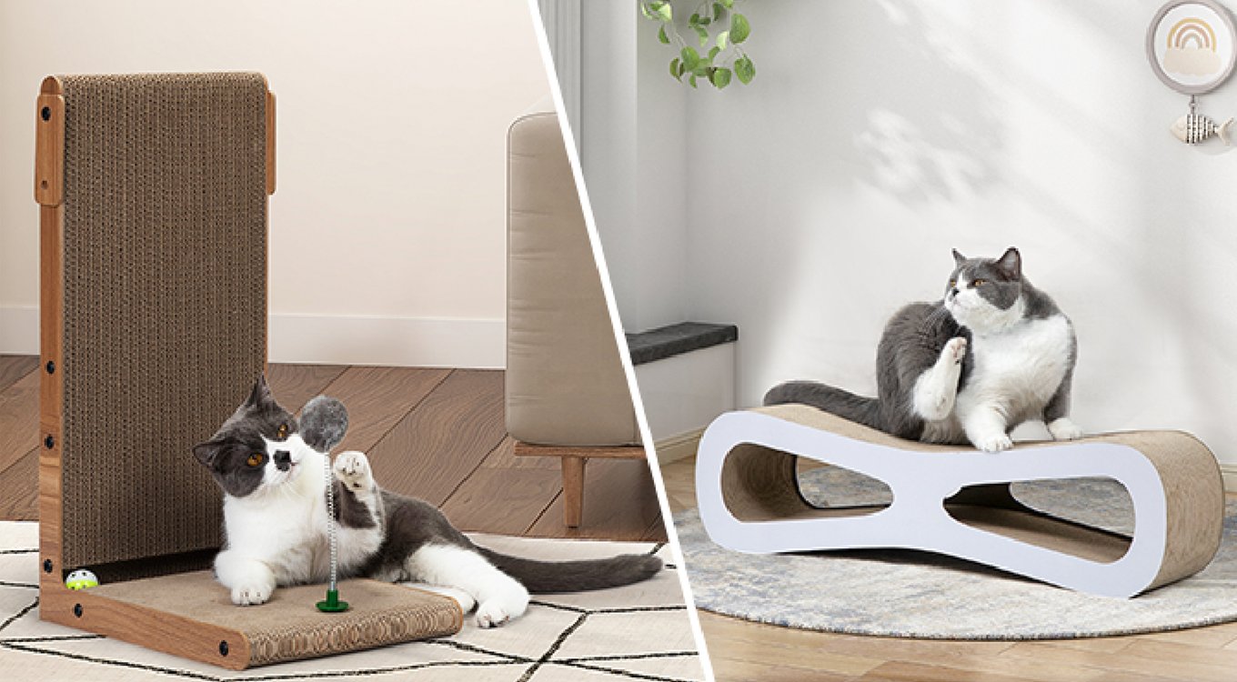 COZIWOW L-Shaped Cat Scratcher Toy, Walnut - Chewy.com