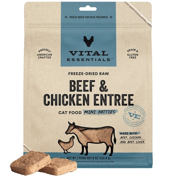 VITAL ESSENTIALS Freeze-Dried Raw Pork Mini Nibs Entree Cat Food, 12-oz ...