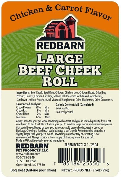REDBARN Glazed Beef Cheek Roll Dog Chew, Large - Chewy.com