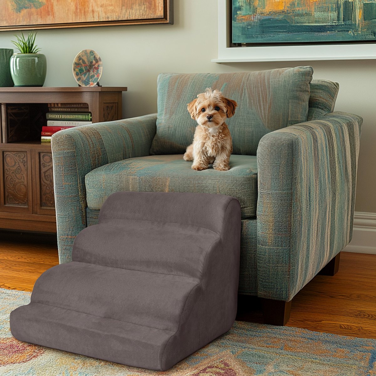 SNOOZER PET PRODUCTS Orthopedic Scalloped Dog Ramp, Dark Chocolate, Medium - Chewy.com