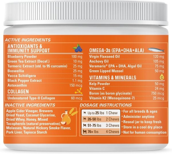 BERNIE'S Healthy Hips Daily Hip & Joint Soft Chews Dog Supplement, 90 ...