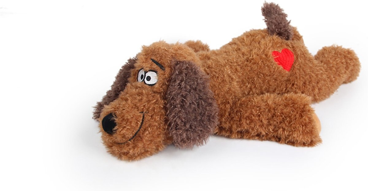 ALLFORPAWS Calming Pals Anti-Anxiety Plush Buddy Dog Toy, Brown - Chewy.com