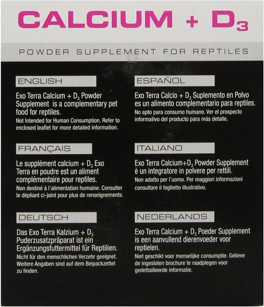 EXO TERRA Calcium + Vitamin D3 Powder Reptile Supplement, 15.9-oz box - Chewy.com