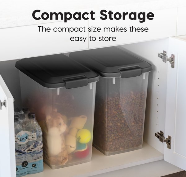 IRIS USA Airtight Dog & Cat Food Storage Container with Wheels, Clear ...